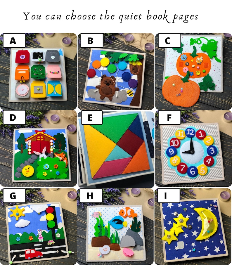 Montessori Toys Toddler Quiet Felt Book Educational Handmade ...