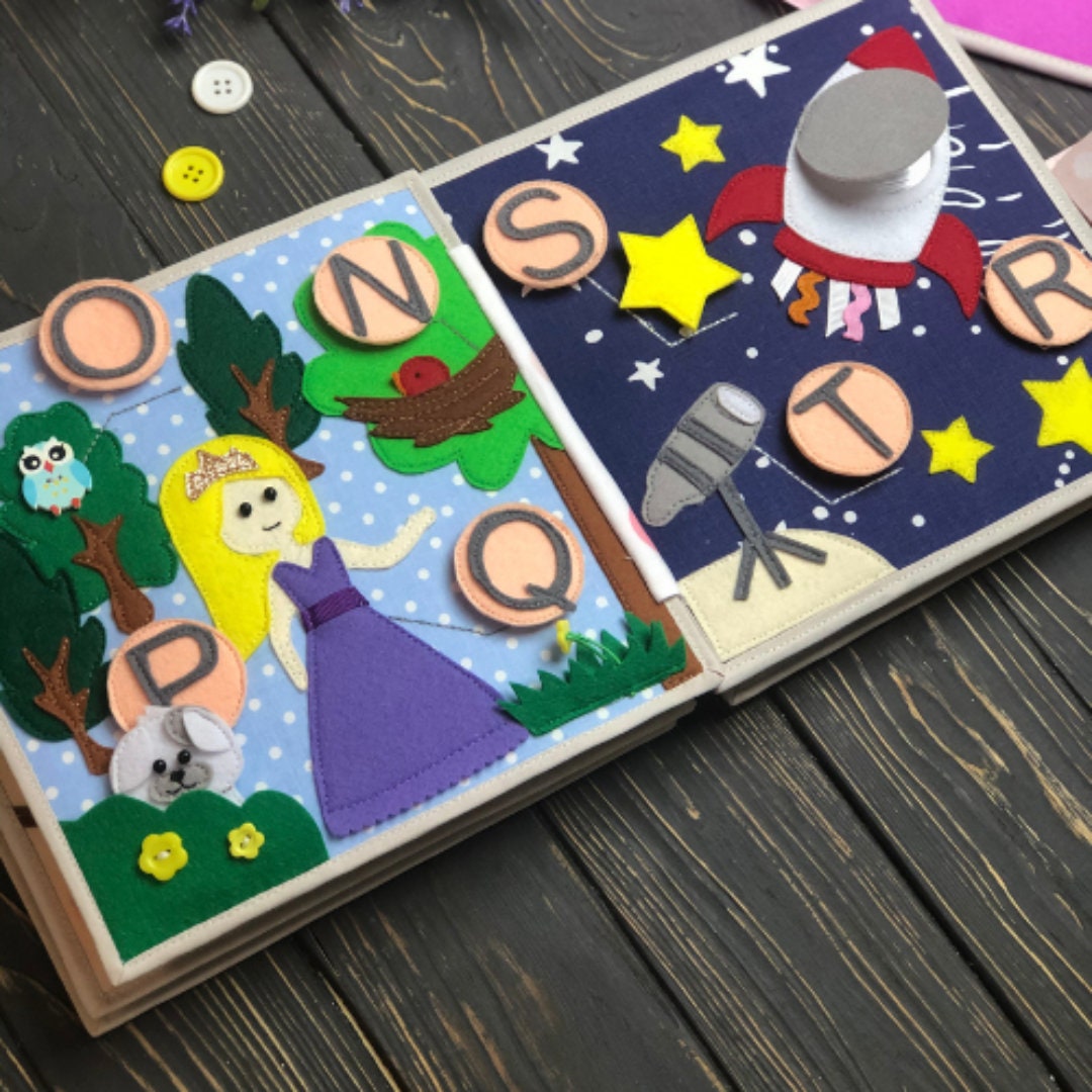 Montessori Felt Alphabet Book Educational Toy, ABC Learning, Tactile ...