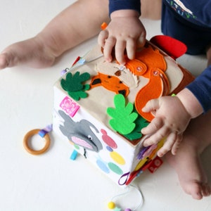 Soft Sensory Cube Toddlers Montessori Toy Fine Motor Skills Development ...