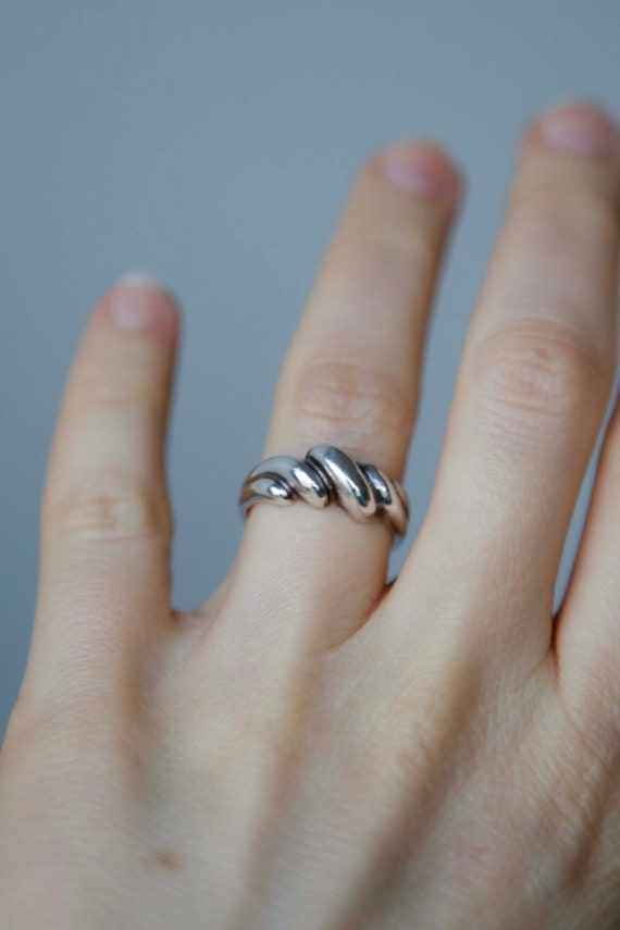Vintage Croissant Ring Silver Modernist Jewelry Vinta… - Gem