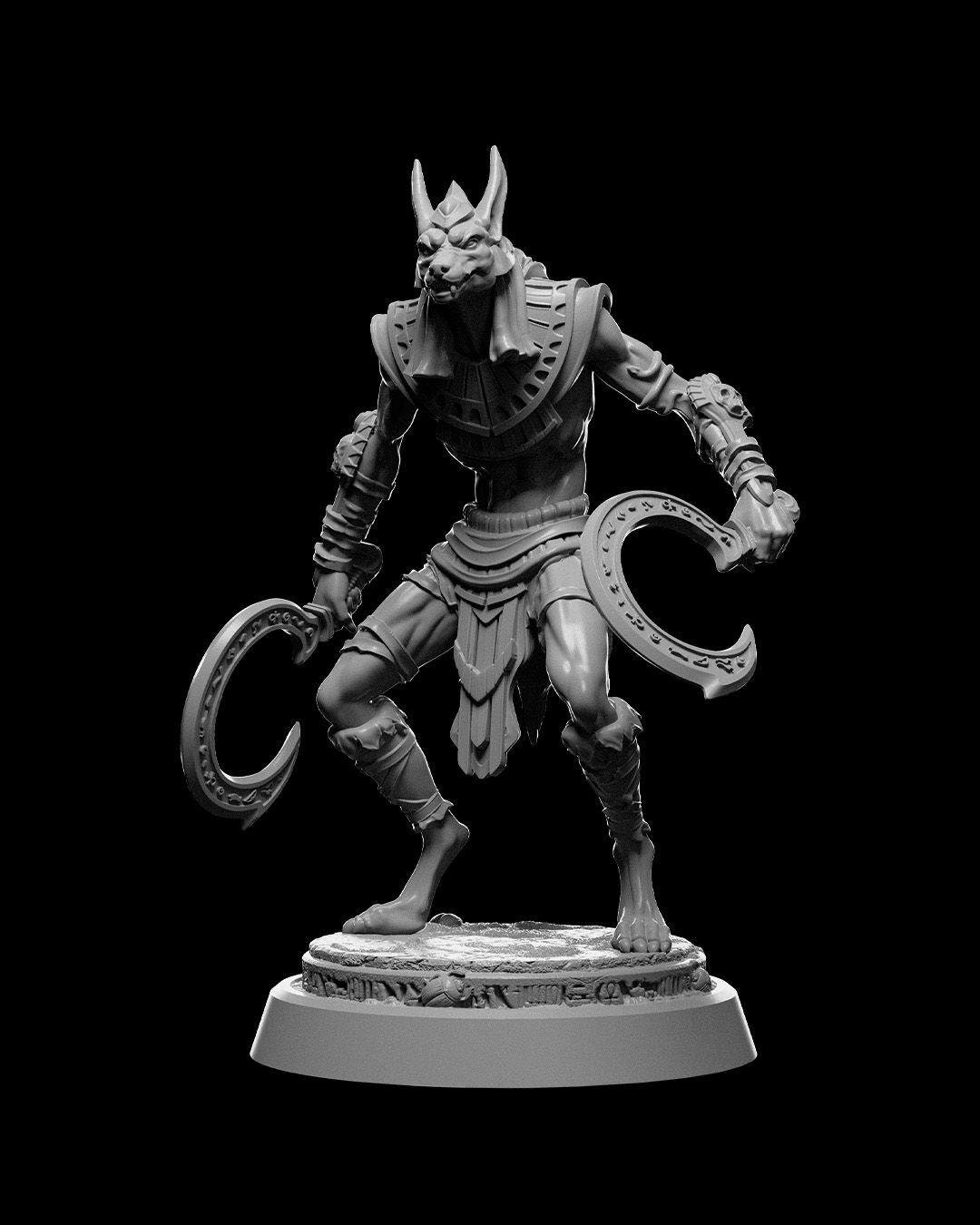 Scythe Wielding Jackal Warrior Ancient Egypt Dnd 32mm or 75mm Role ...