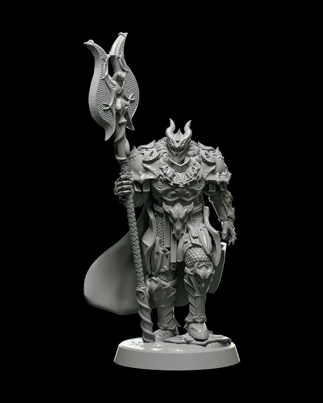 Warrior Garken the Champion Miniature 32mm 75mm Dnd Role Playing ...