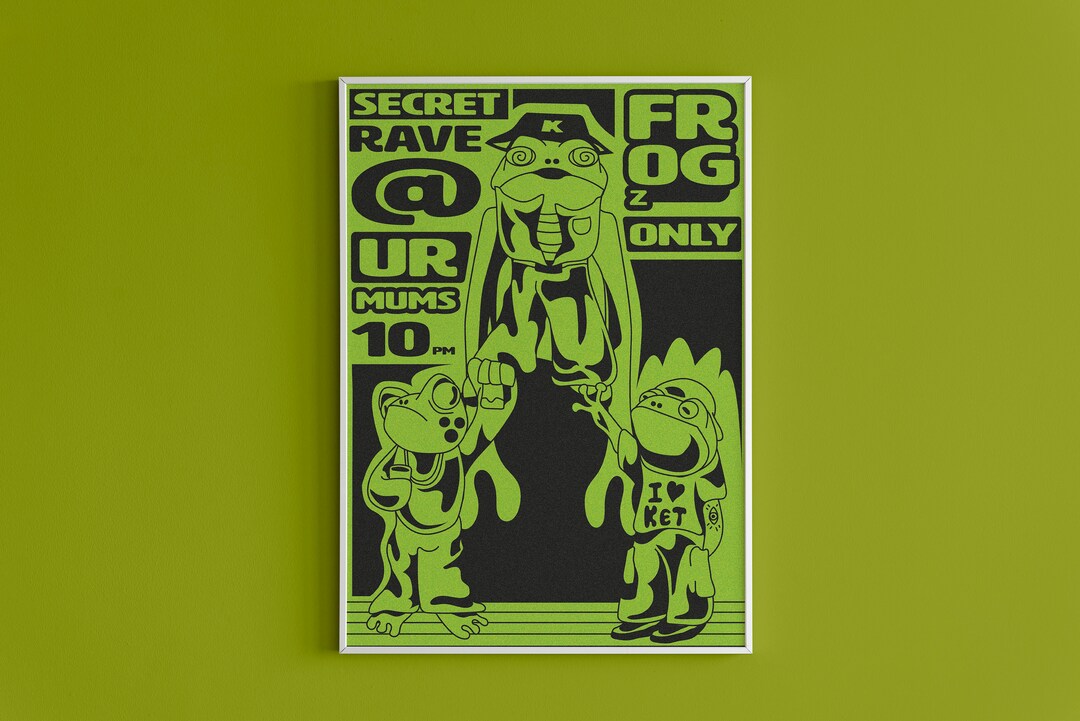 Filthy Frog Rave Illustration Print - Etsy