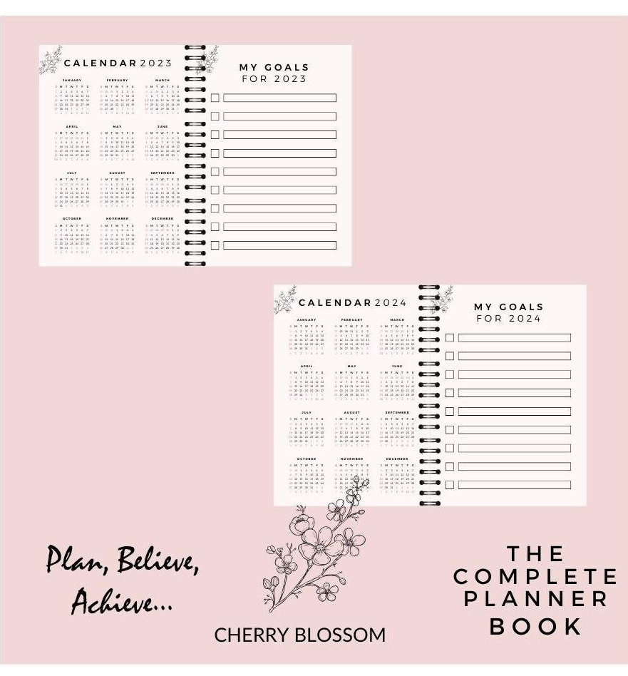 Digital / Printable Complete Planner, Personal Notebook. Cherry Blossom ...