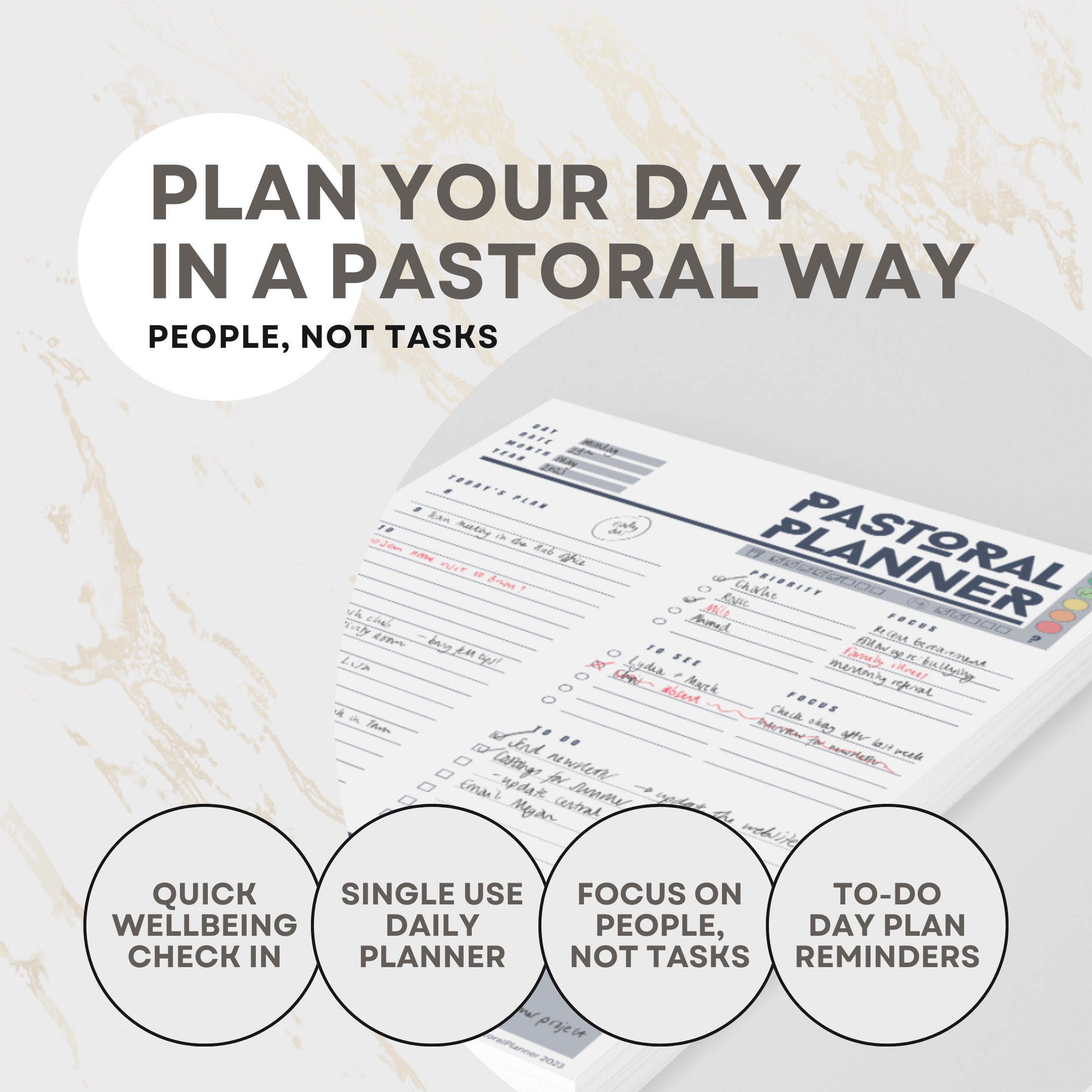 Pastoral Planner - Productivity Downloadable Day Sheet for School ...