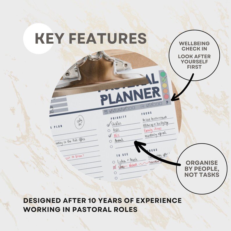 Pastoral Planner - Productivity Downloadable Day Sheet for School ...