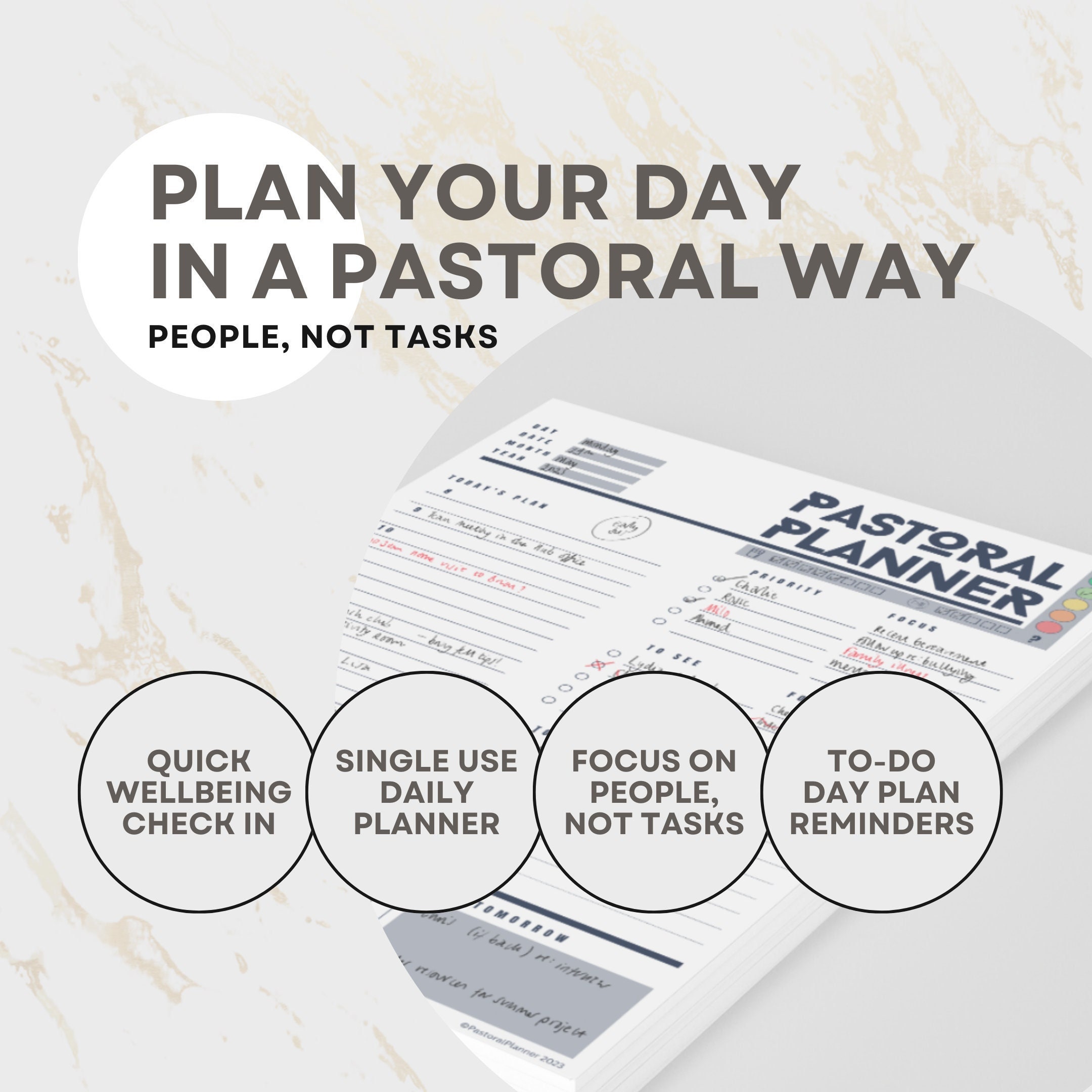 Pastoral Planner - Productivity Downloadable Day Sheet for School ...