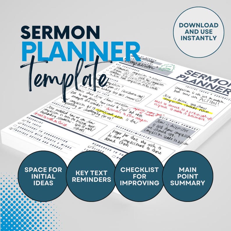Sermon Planner Template - Etsy