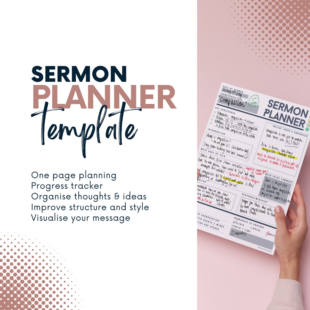 Sermon Planner Template - Etsy