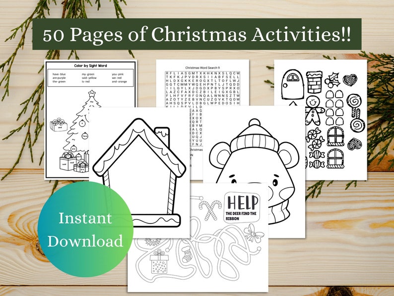 50 Printable Christmas Activity Bundle, Christmas Activity Bundle ...