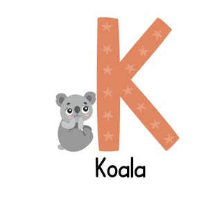 Cute Animal Alphabet Decoration DIGITAL DOWNLOAD Posters, Alphabet ...