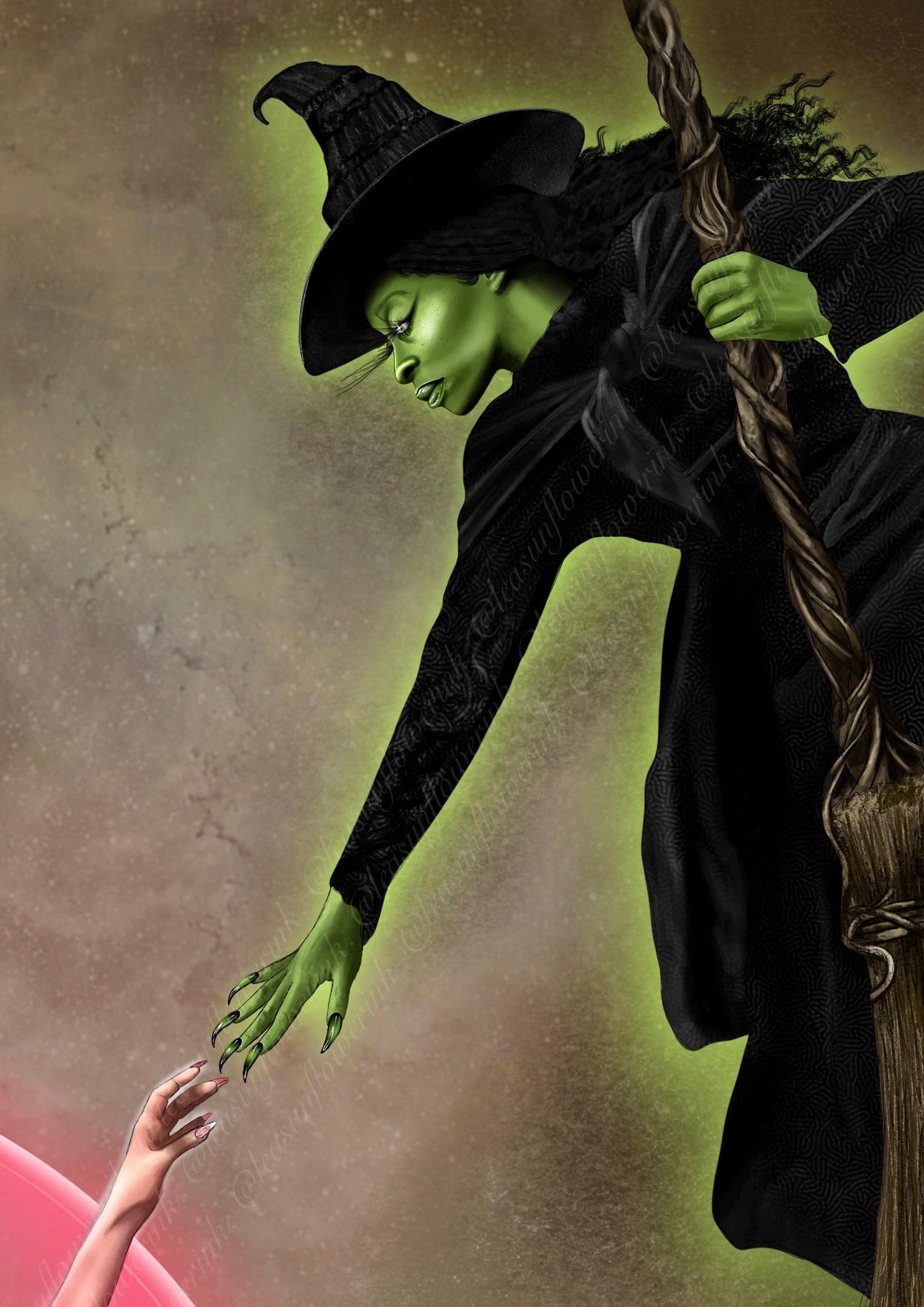 Glinda & Elphaba Inspired Print | Wicked Movie Fanart | Glinda ...