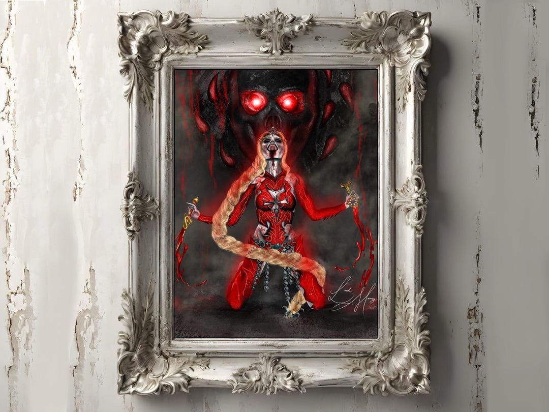 Orin the Red Print | BG3 | Baldurs Gate 3 | Red Aesthetic | Grunge ...