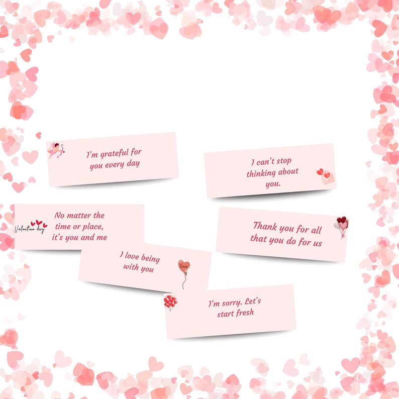 30 Valentine’s Love Notes Printable – DIY Romantic Messages, Lunch Box ...