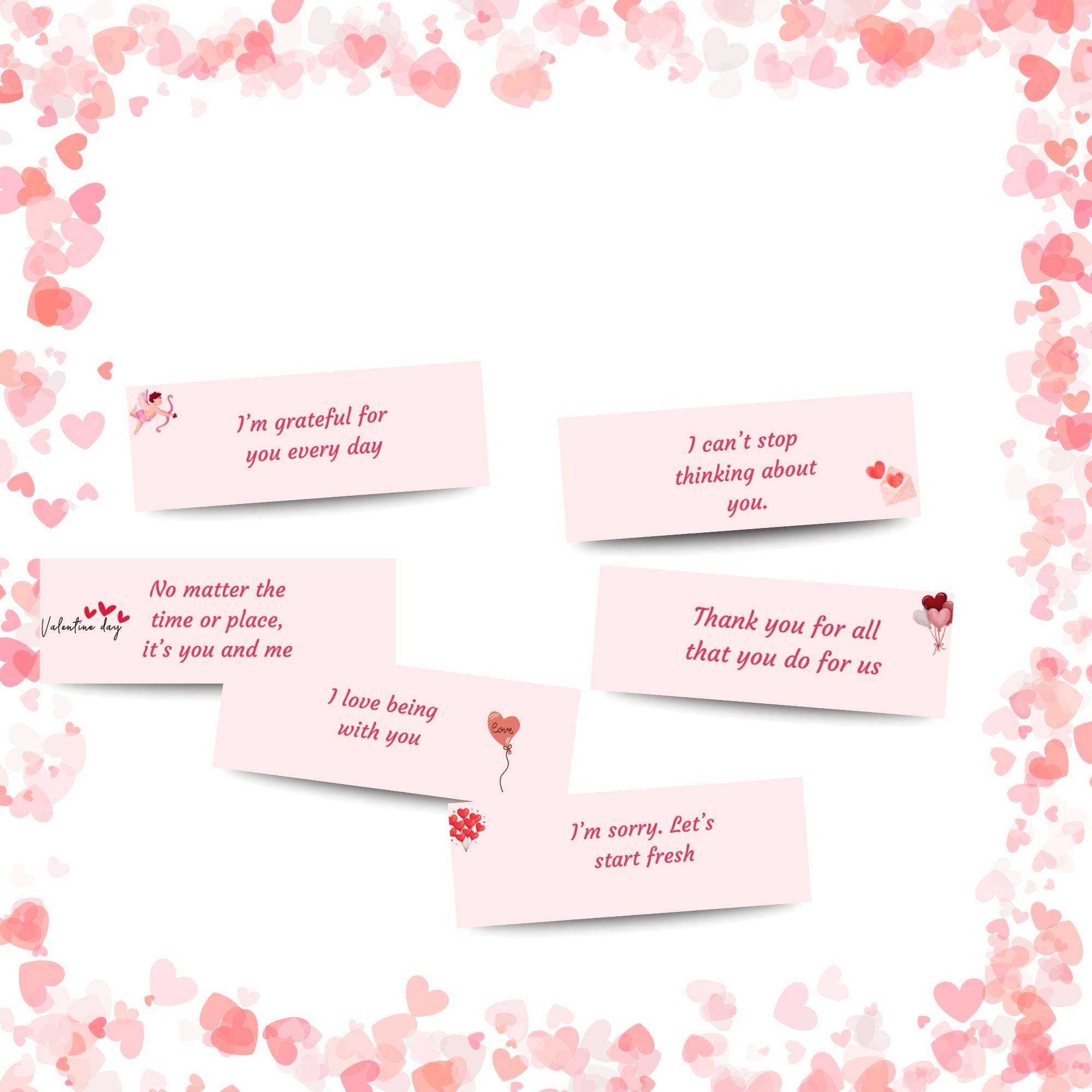 30 Valentine’s Love Notes Printable – DIY Romantic Messages, Lunch Box ...