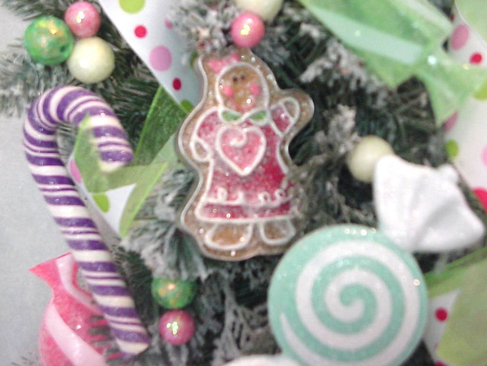 CANDYLAND & GINGERBREAD Swag Front Door Cupcake Candy Gumballs Pastel ...