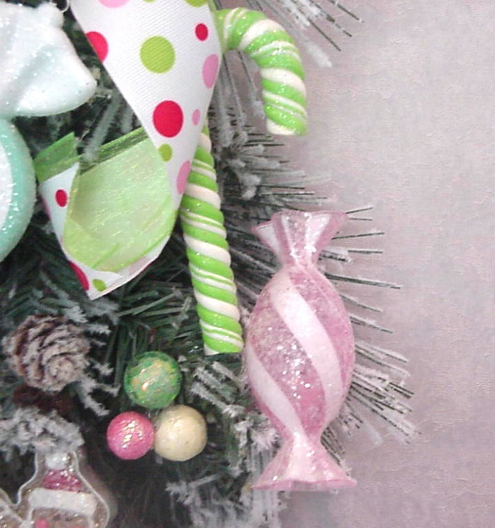 CANDYLAND & GINGERBREAD Swag Front Door Cupcake Candy Gumballs Pastel ...