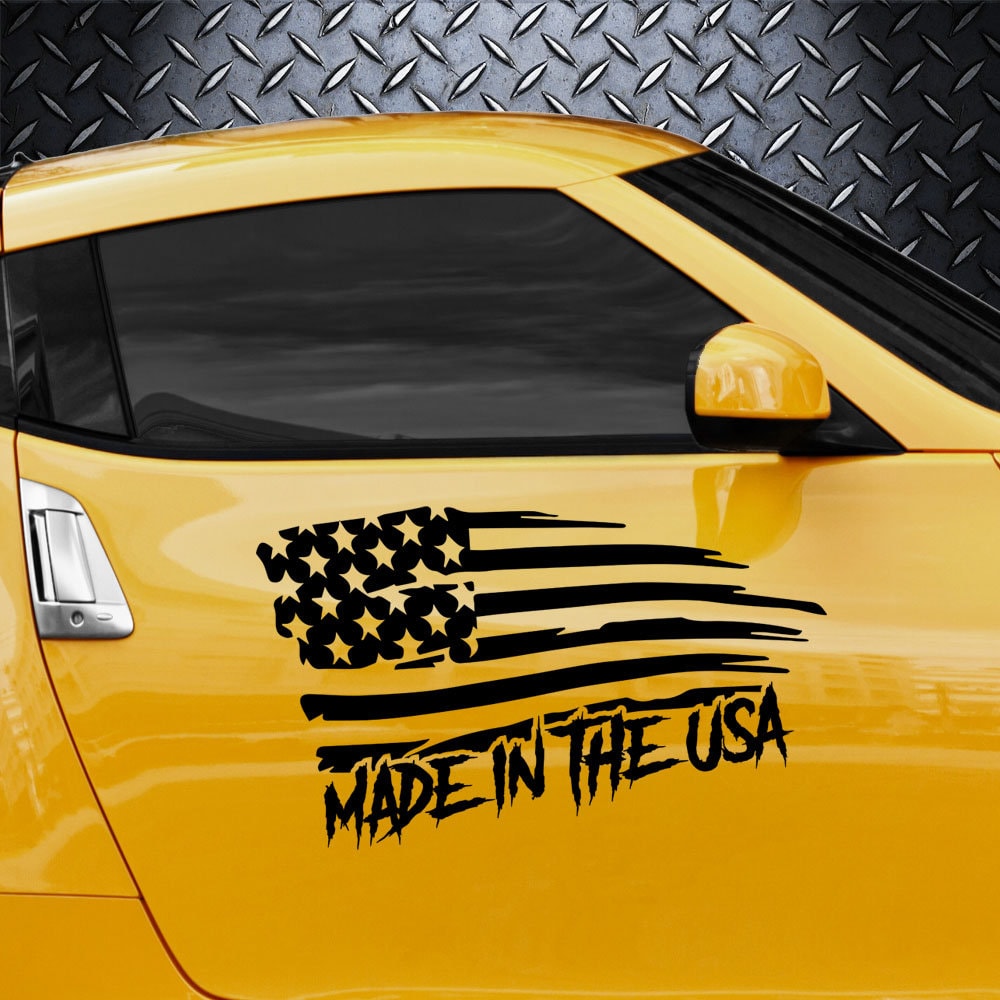 Made in the USA American Flag USA Patriotic Truck Car Decal Sticker ...