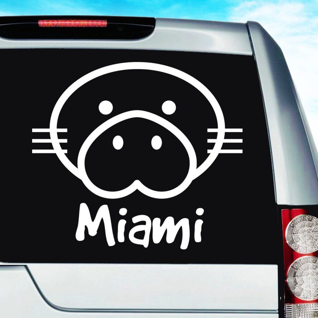Miami Florida Manatee Florida Car Truck Window Decal Sticker Bumper ...