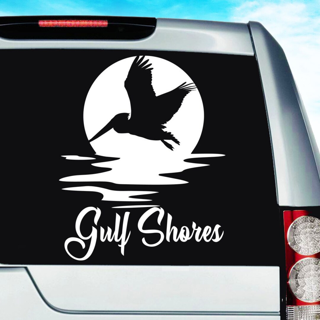 Gulf Shores Alabama Flying Pelican Ocean Tropical Sunset Car Truck ...