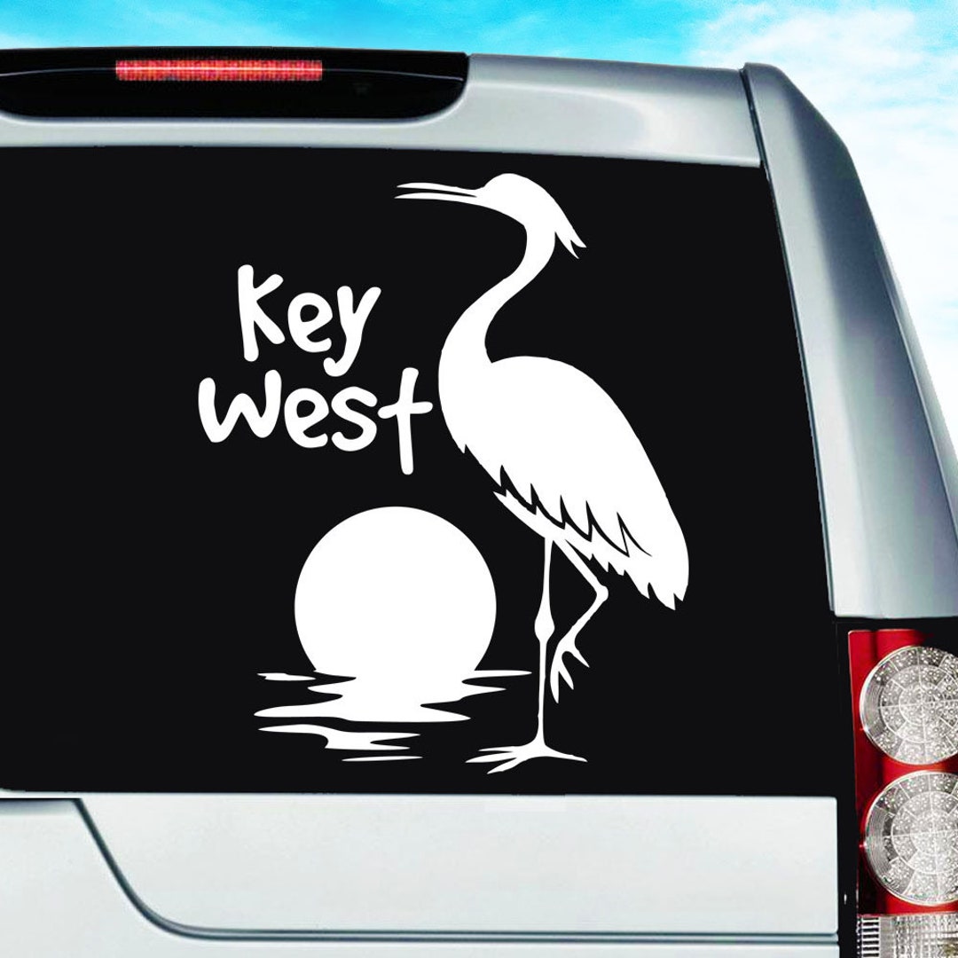 Key West Florida Keys Egret Bird Sunset Beach Tropical Car Truck Window ...