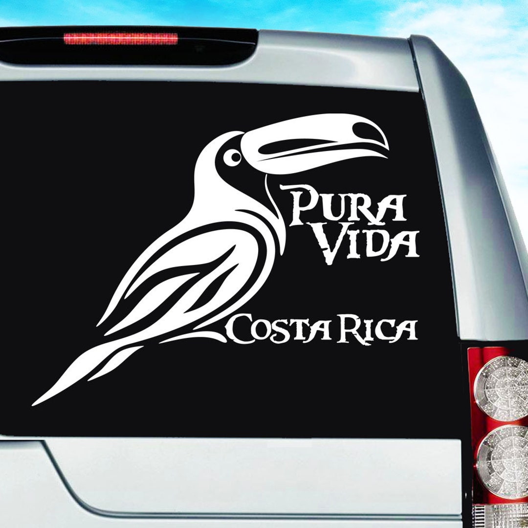Costa Rica Pura Vida Toucan Bird Rainforest Wildlife Car Window Vinyl ...