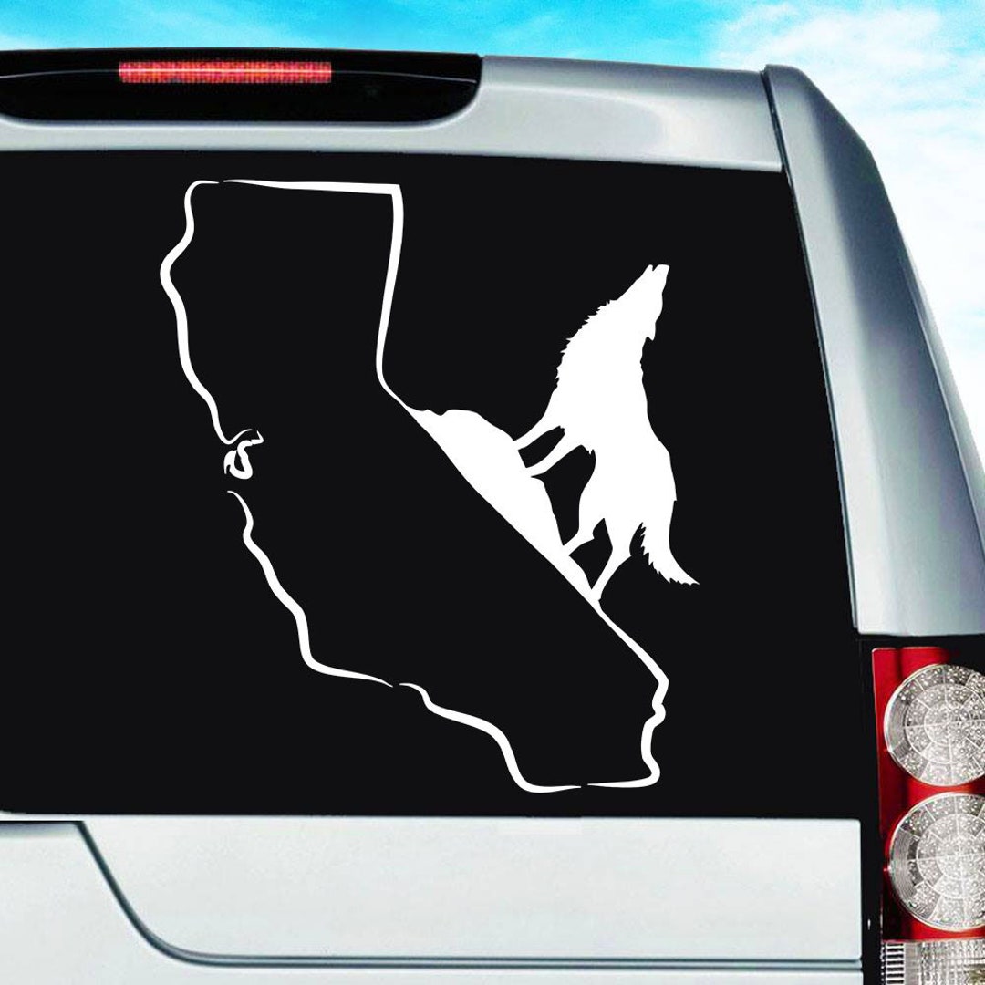 California Howling Wolf Car Truck Window Vinyl Decal Sticker Laptop ...
