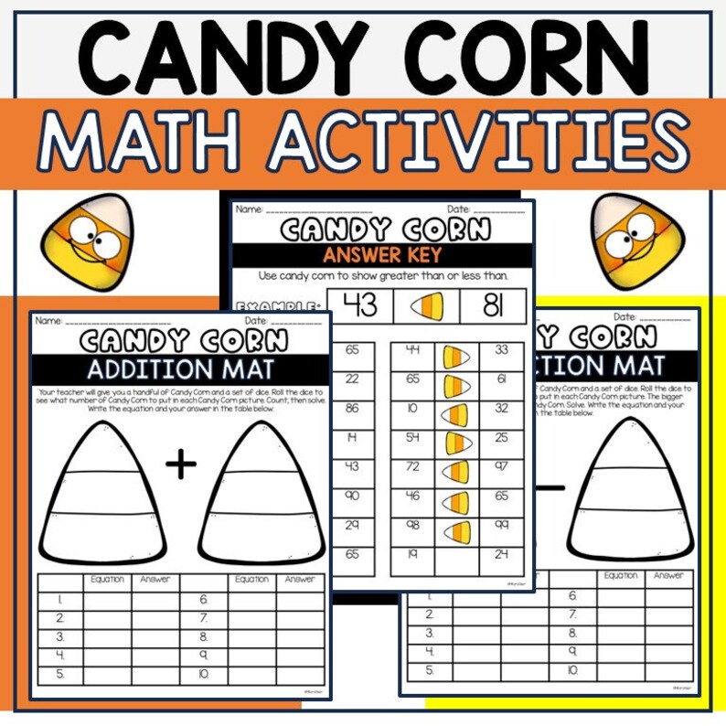 Candy Corn Math Activities - Etsy