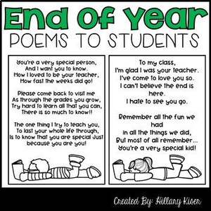 End of the Year Poems to Students - Etsy