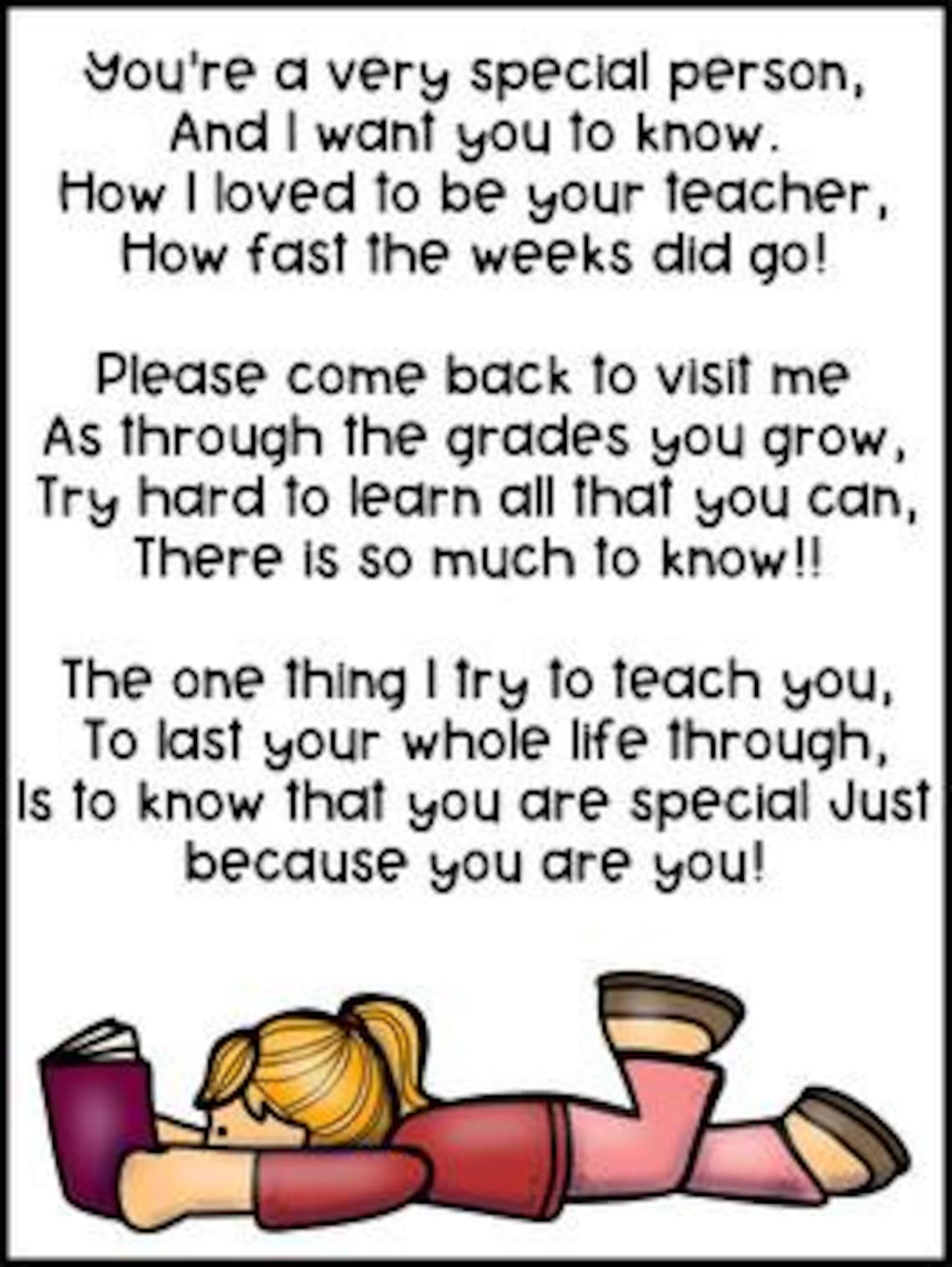 End of the Year Poems to Students - Etsy