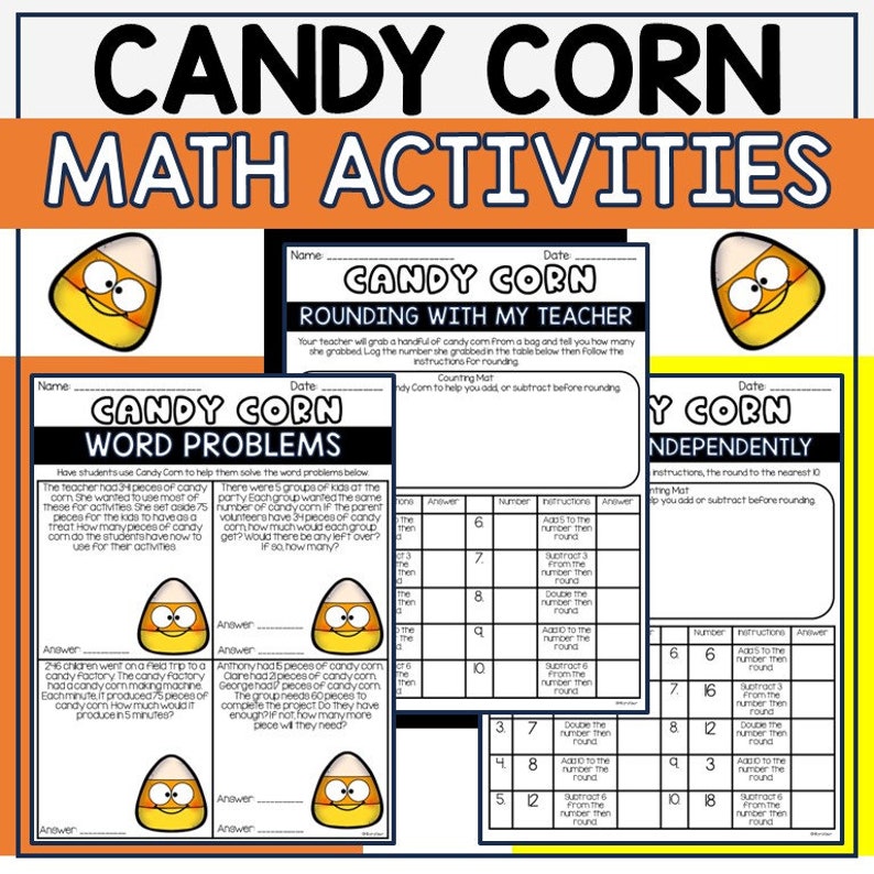 Candy Corn Math Activities - Etsy