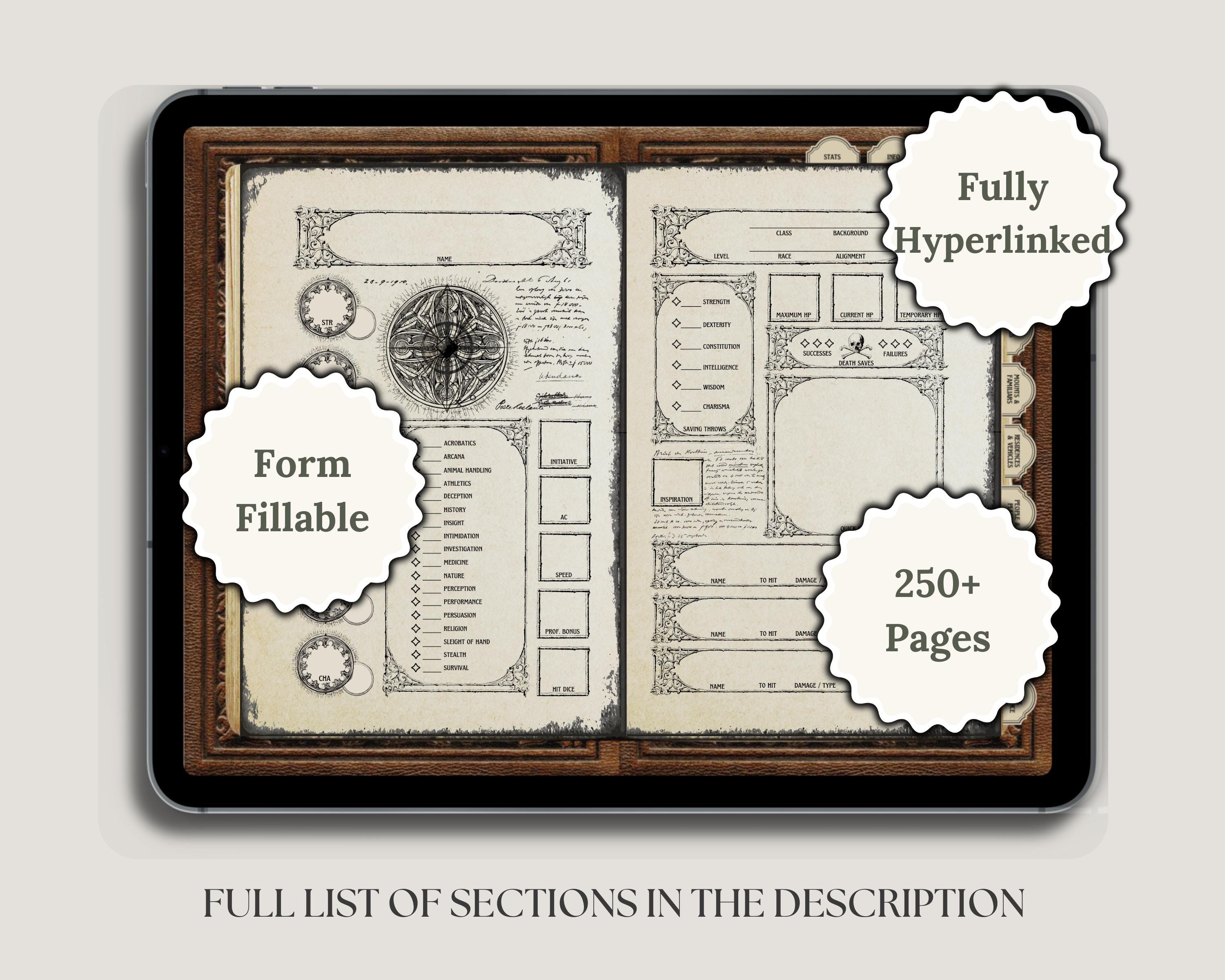 Dnd Gothic Bundle for Dnd 2024 & 2014 | Dnd Character Sheet | Digital ...