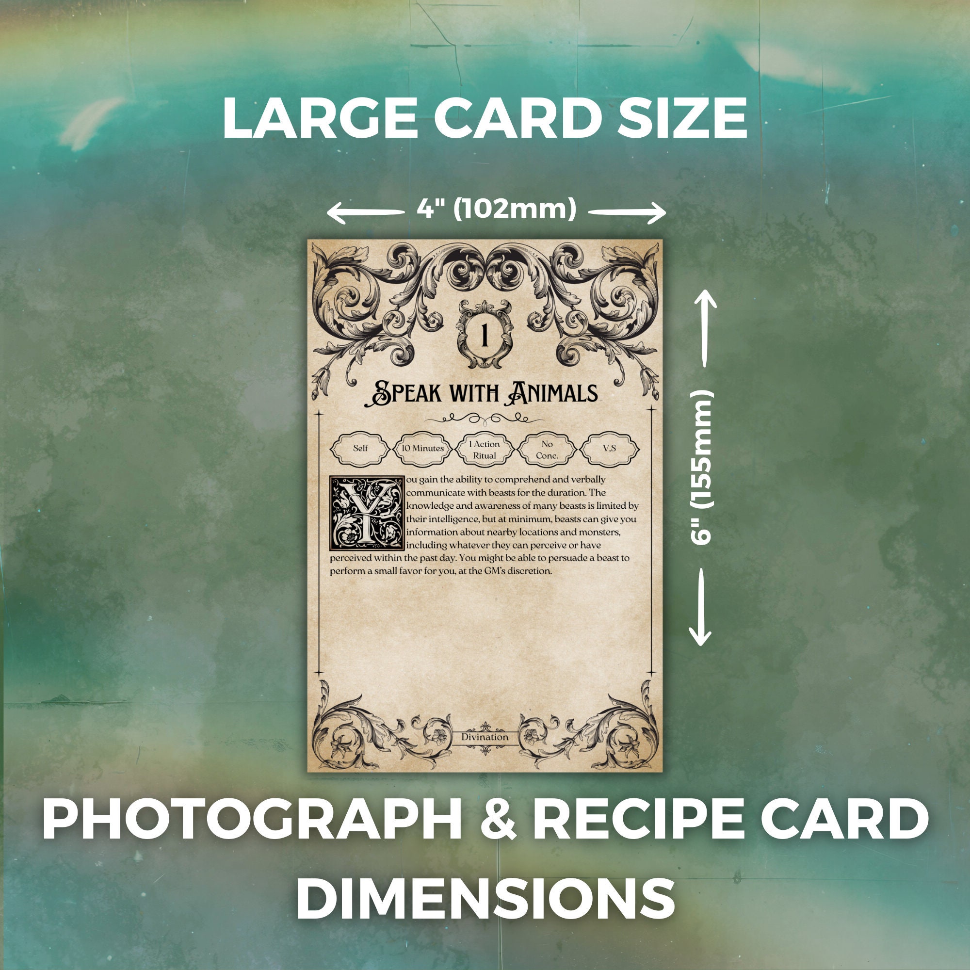 Dnd Druid 5e Dnd Spell Cards D&D Spellbook Cards Dnd Props Dnd Gift ...