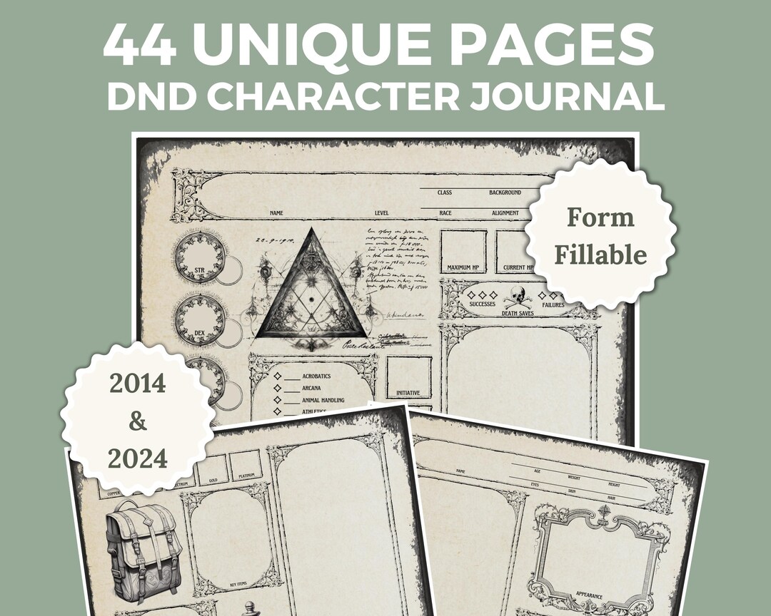 Dnd Character Sheet | Dnd Journal for Dnd 2024 & 2014 | Dungeons and ...