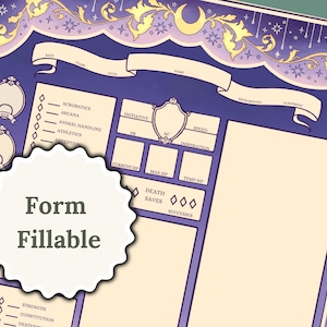 Dnd Character Sheet Divination Wizard | Dungeons and Dragons Form ...