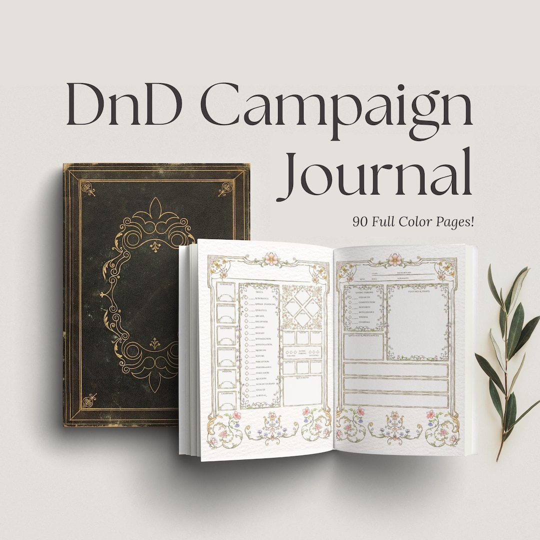 Floral Dnd Journal 8x6" A5 | 90 Pages Paperback | Dungeons and Dragons ...