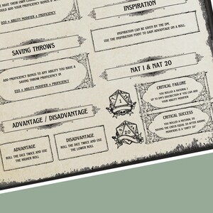 Dnd Cheat Sheet Player Guide Dnd 5e Reference Sheet Dungeons and ...