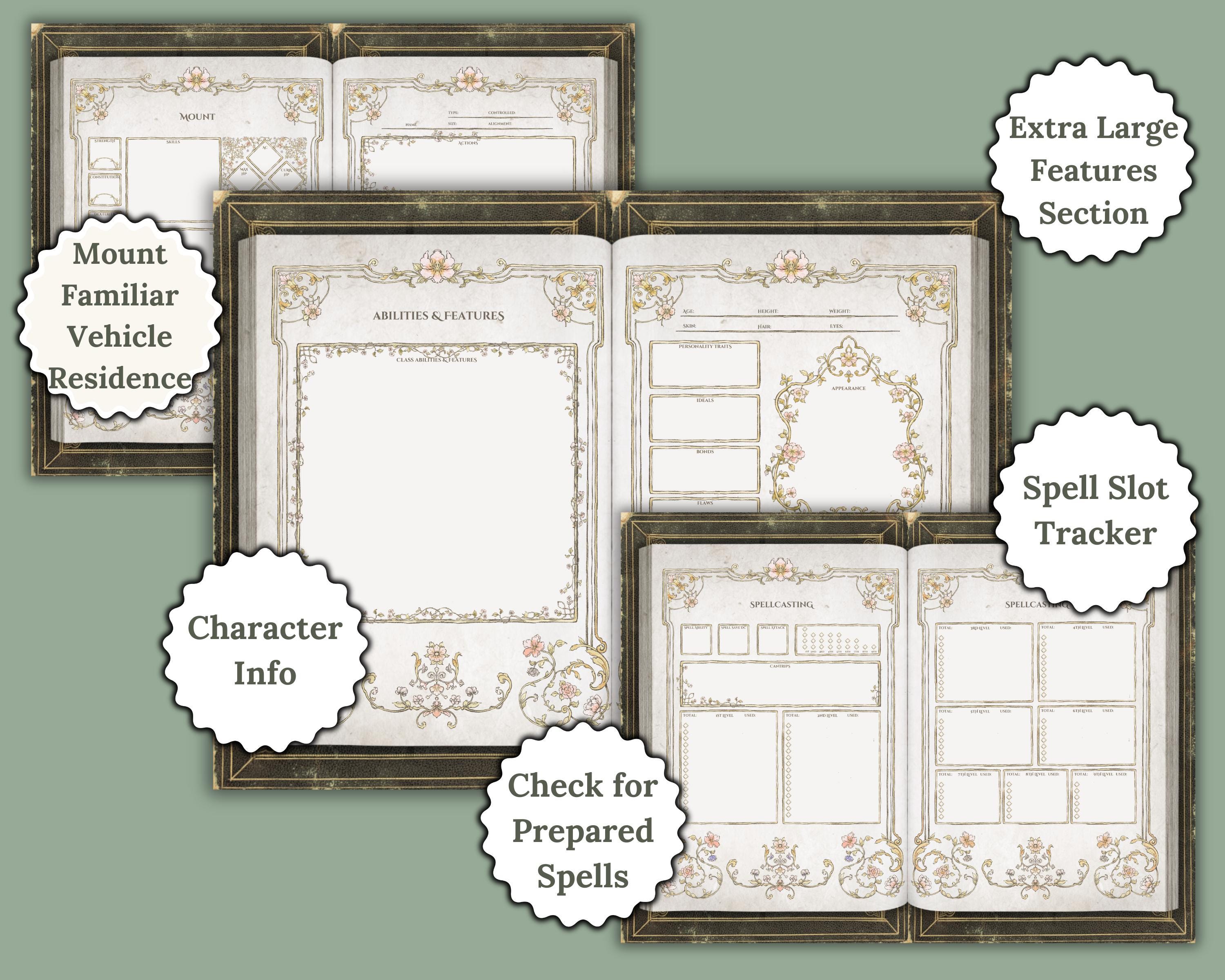 Flowery Dnd Character Sheet | Dnd 2024 & 2014 | Dungeons and Dragons ...