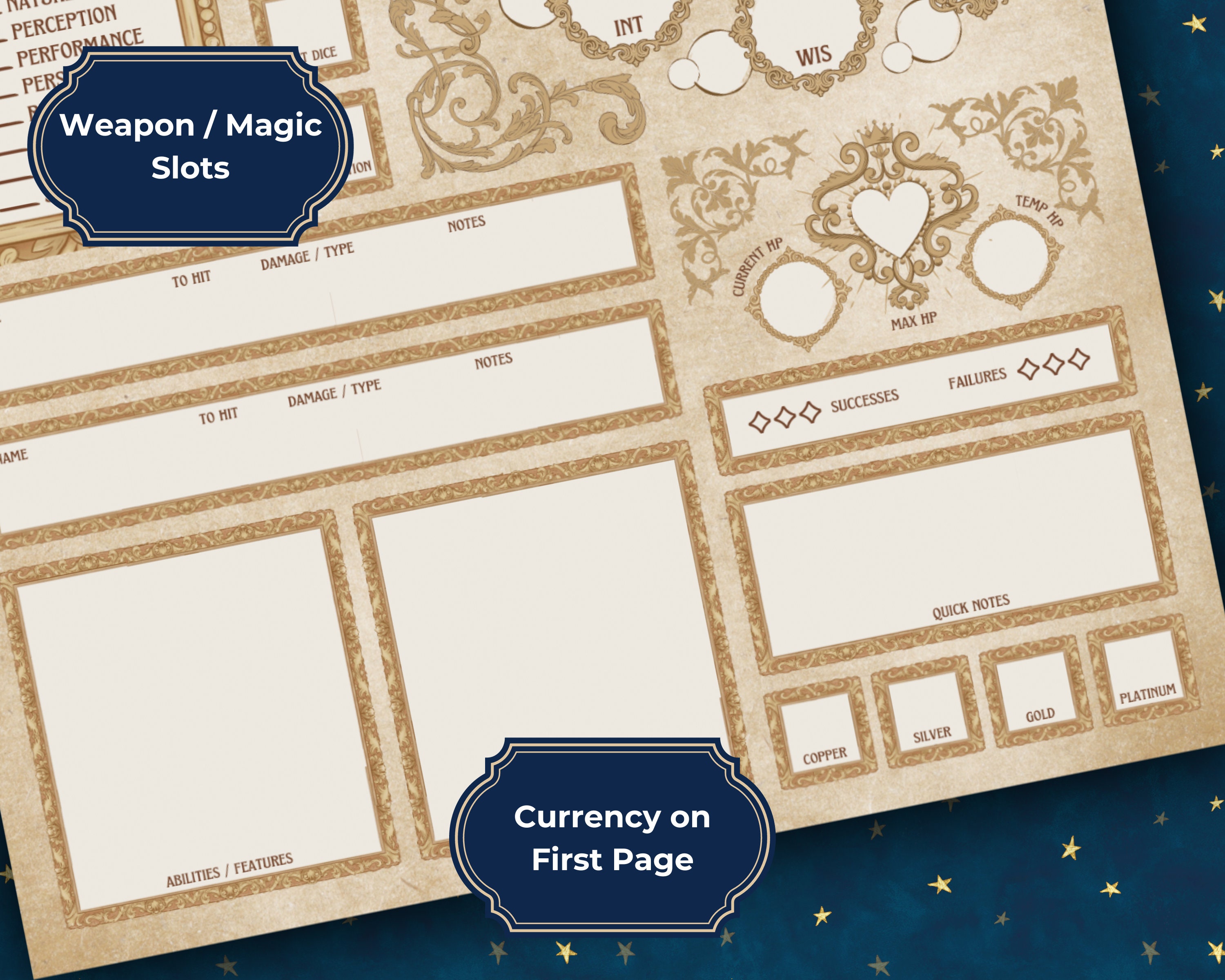 Dnd Character Sheet Victorian Dungeons and Dragons Character Sheet Dnd ...