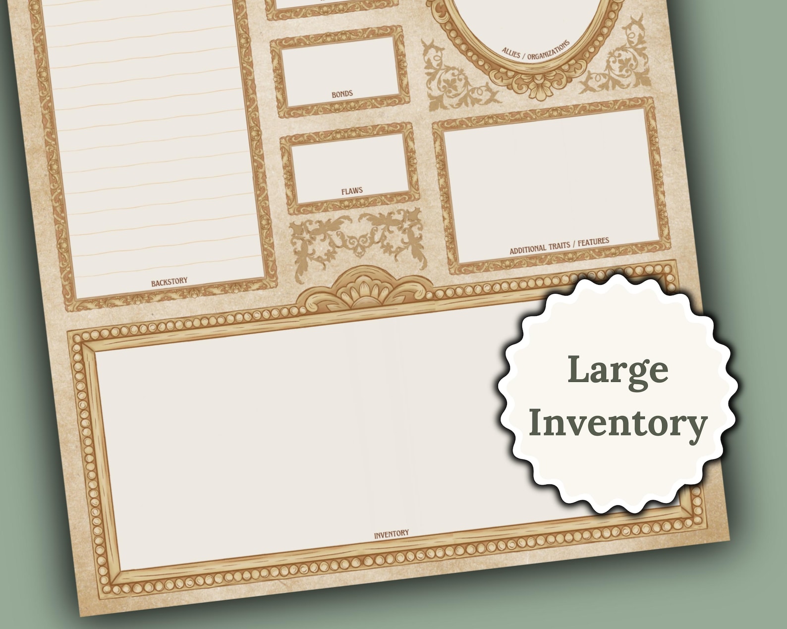 Dnd Character Sheet Victorian | Dungeons and Dragons Form Fillable ...