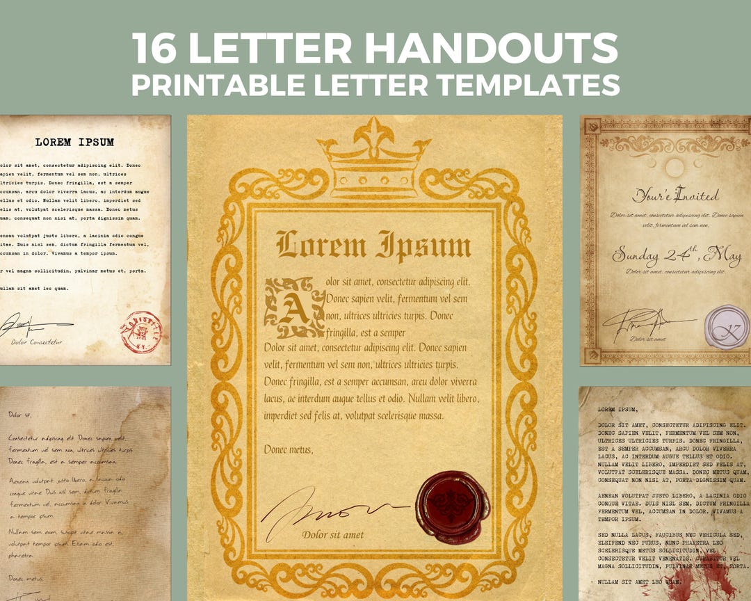 Dnd Letter Handouts | Editable Dnd Printable | Murder Mystery Party ...