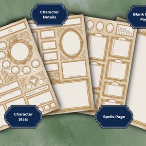 Dnd Character Sheet Victorian Dungeons and Dragons Form Fillable ...