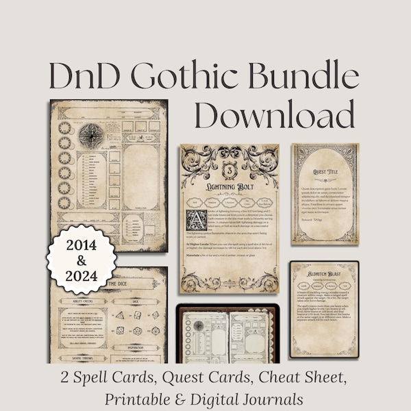 Character Sheet Gothic - Etsy