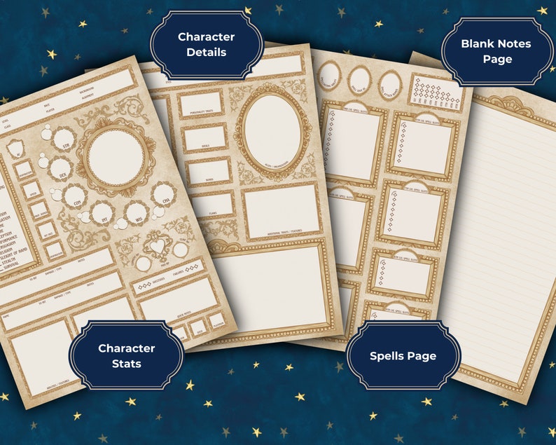 Ornate Victorian Dnd Character Sheet Beautiful Gothic Parchment Style ...