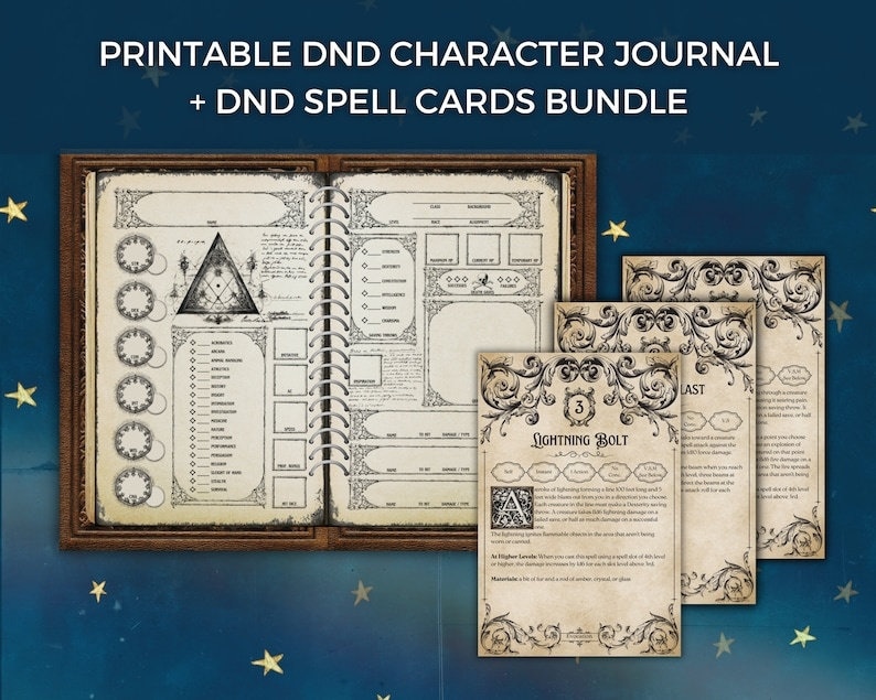 Leather Dnd Journal Includes Digital Bundle Dnd Notebook Dnd Character ...