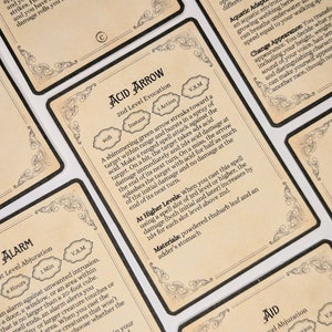 Dnd Spell Cards Bundle | All Classes | Dnd Spellbook Cards | Dungeons ...