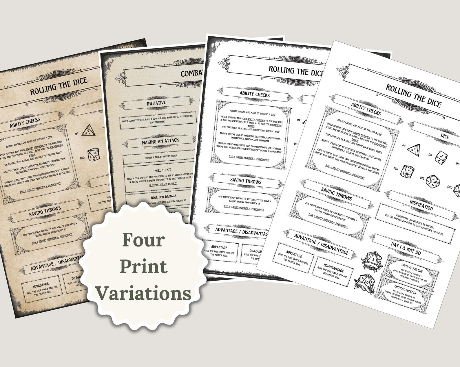 Dnd 2024 & 2014 Cheat Sheet Player Guide | Dnd 5e Reference Sheet | Dnd ...