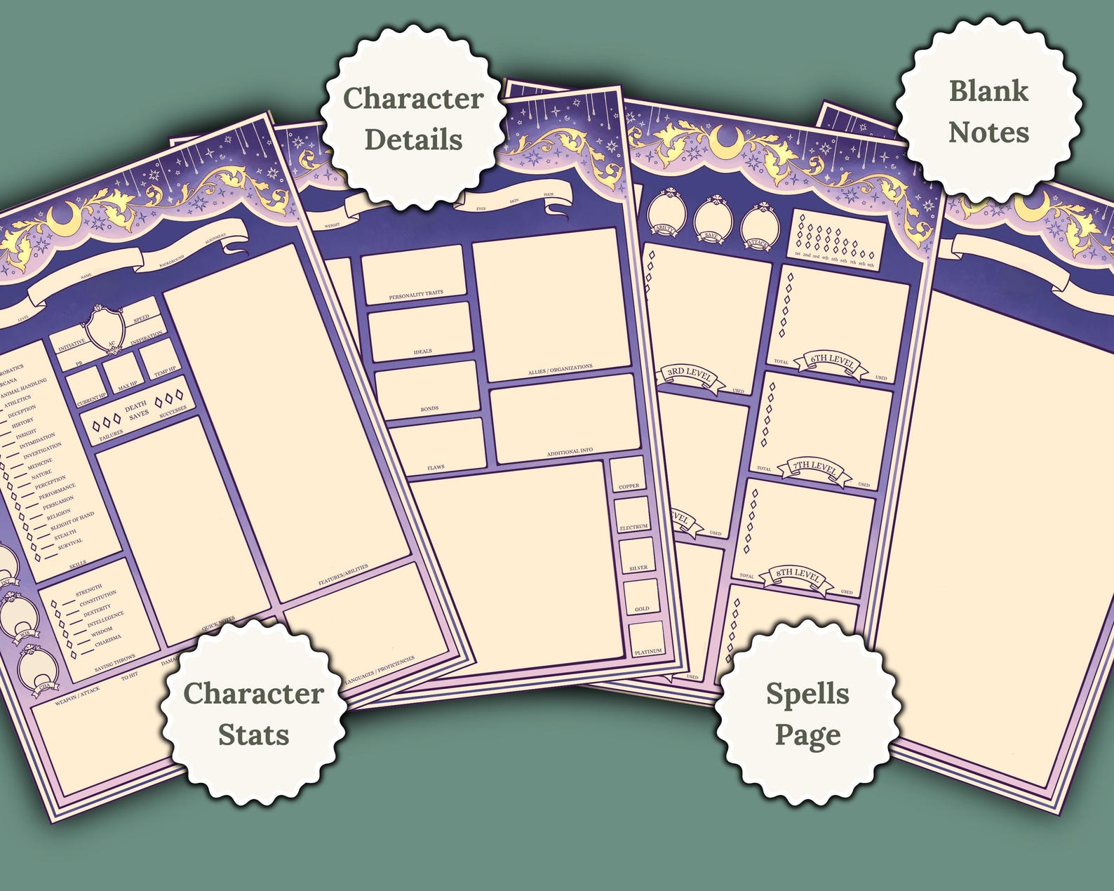 Dnd Character Sheet Divination Wizard | Dungeons and Dragons Form ...