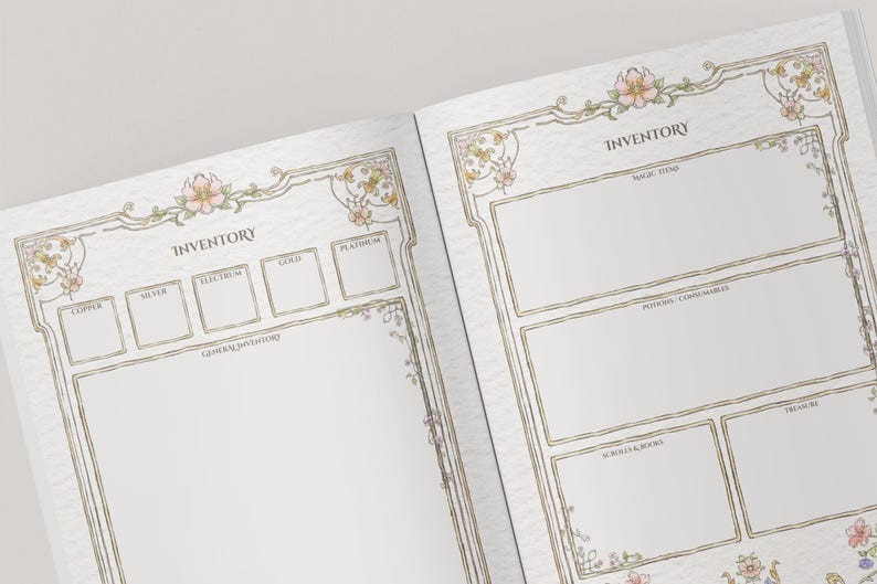 Floral Dnd Journal 8x6" A5 | 90 Pages Paperback | Dungeons and Dragons ...