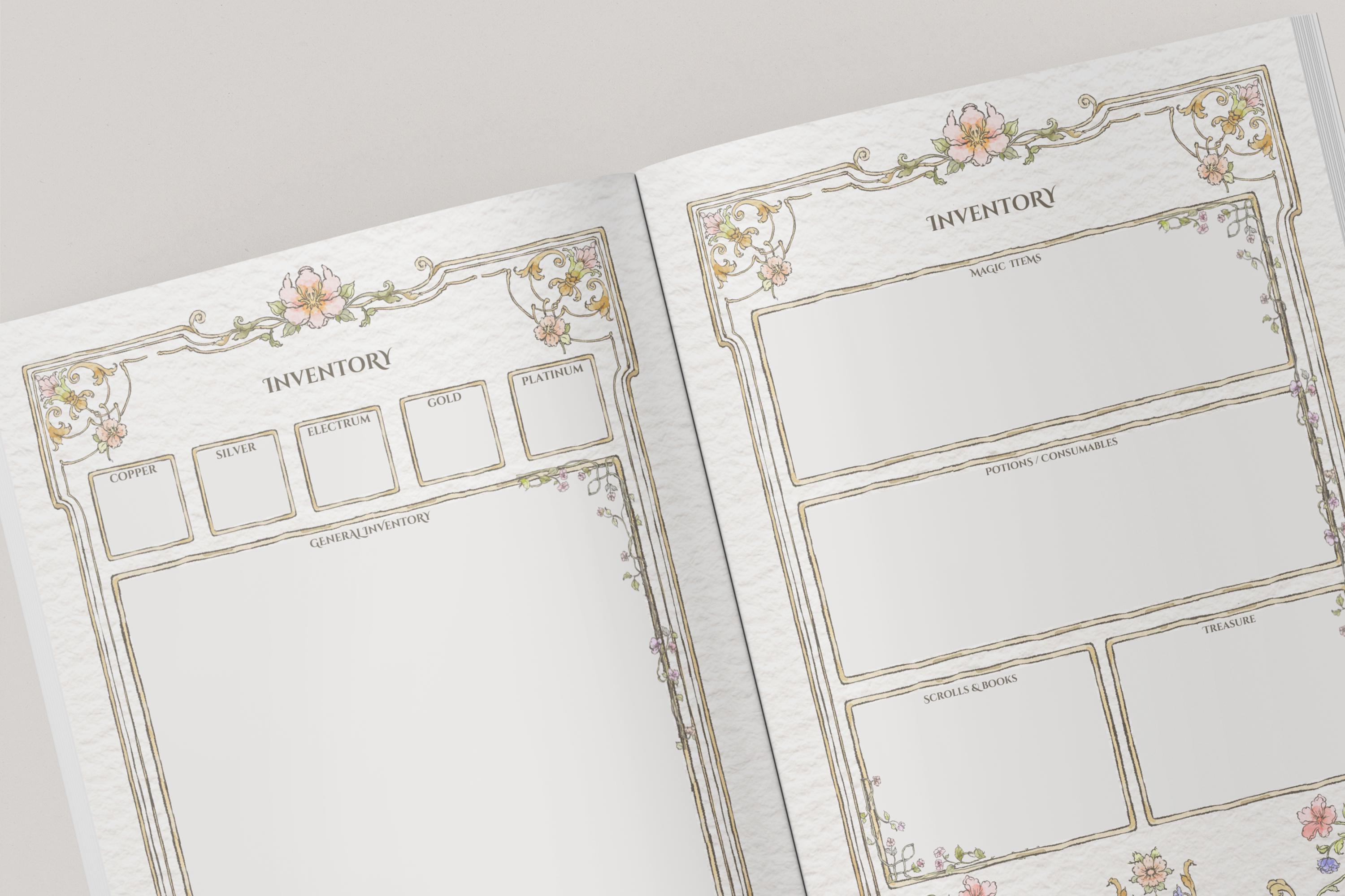 Floral Dnd Journal 8x6" A5 | 90 Pages Paperback | Dungeons and Dragons ...